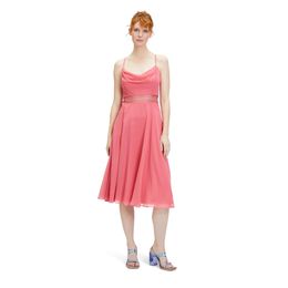 Cocktailkleid Vera Mont "Vera Mont mit Wasserfallausschnitt" Gr. 40, Normalgrößen, rosa (hot rosè) Damen Kleider Stickerei