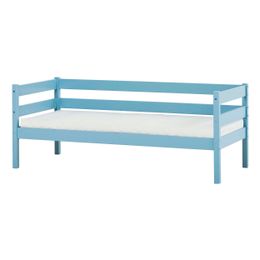 Einzelbett Hoppekids "ECO Comfort Kinderbett, Kiefer Massivholz, Jugendbett inkl. Rollrost" Betten Gr. Ohne Absturzsicherung, Liegefläche B/L: 70 cm x 160 cm Betthöhe: 65 cm, H2/H3, Kaltschaummatratze, blau (traum blau) 70x160 cm, wahlweise in verschieden Farben Matratze Absturzsicherung