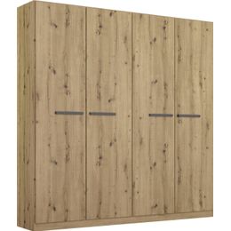 Drehtürenschrank Rauch "Kleiderschrank Schrank Garderobe Garderobenschrank Stauraumwunder MODI" Schränke Gr. B/H/T: 181 cm x 210 cm x 54 cm, Ohne Spiegel, braun (eiche artisan) inkl. Stoff-Organizer mit 6 Fächern optionaler Spiegel MADE IN GERMANY