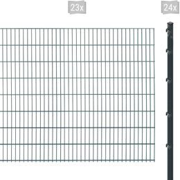 Arvotec Doppelstabmattenzaun "ESSENTIAL 163 zum Einbetonieren" Zaunelemente Zaunhöhe 163 cm, Zaunlänge 2 - 60 m Gr. H/L: 163cm x 46 m, Pfosten: 24 St., grau (anthrazit)