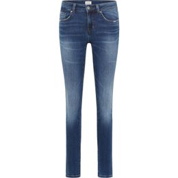 Skinny-fit-Jeans Mustang "Quincy Skinny" Gr. 25, Länge 32, blau (702 mittelblau) Damen Jeans 5-Pocket-Jeans