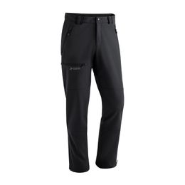 Softshellhose Maier Sports "Adakit M" Gr. 23, Kurzgrößen, schwarz Herren Hosen Trekkinghose, atmungsaktive Outdoorhose, Regular Fit