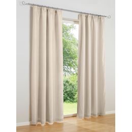 Vorhang HEINE HOME Gardinen Gr. 225 cm, Universalzugband, Kräuselband, 140 cm, beige