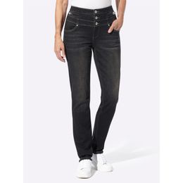 Bequeme Jeans Casual Looks Gr. 20, Kurzgrößen, schwarz (black denim) Damen Jeans