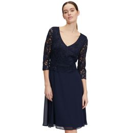 Cocktailkleid Vera Mont "Vera Mont mit Spitze" Gr. 36, Normalgrößen, blau (night sky) Damen Kleider Spitze