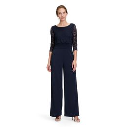 Overall Vera Mont "Vera Mont Jumpsuit mit Spitze" Gr. 36, Normalgrößen, blau (night sky) Damen Overalls Spitze