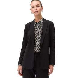 Kurzblazer Zero "Zero Blazer Long Style" Gr. 36, schwarz (black beauty) Damen Blazer Plainohne Details