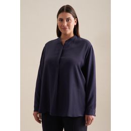 Klassische Bluse Seidensticker "Schwarze Rose" Gr. 46, blau (dunkelblau) Damen Blusen Tunika Uni