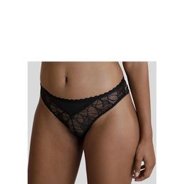 Lascana Stringpanty schwarz Gr. 40/42 für Damen. Mit Spitze. Figurbetont