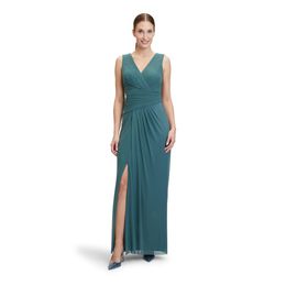 Abendkleid Vera Mont "Vera Mont mit V-Ausschnitt" Gr. 42, Normalgrößen, grün (dark emerald) Damen Kleider Falten