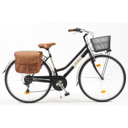 Cityrad "Citybike 605 Lady" Gr. 46, schwarz (schwarz, schwarz), VENICE - I LOVE ITALY, Fahrräder, 46cm, 28 Zoll (71,12cm), für Damen, Kettenschaltung