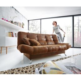 DeLife Schlafsofa Viola 190x90 cm Braun Antik Optik Bettkasten, Schlafsofas