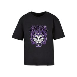 Mister Tee T-Shirt 'Always On Fire' Damen Größe XXXL lila / schwarz / weiß