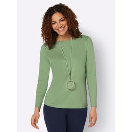 WITT Damen Langarmshirt mit Zierkn&ouml;pfen, eucalyptus, Gr&ouml;&szlig;e 40