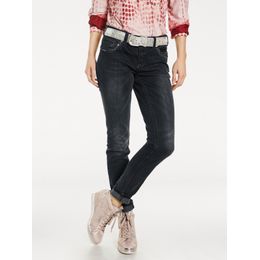 Heine Damen R&ouml;hrenjeans, Schwarz, Gr. 24, Skinny, Material: Baumwolle