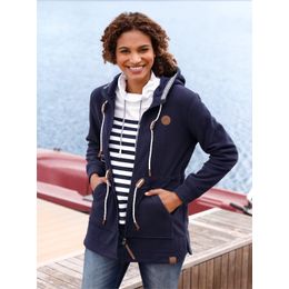 WITT Damen Fleecejacke mit Tunnelzug in der Taille, marine, Gr&ouml;&szlig;e 36
