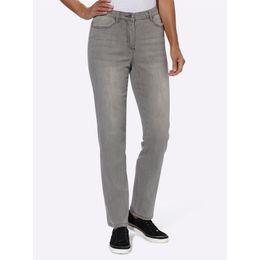 WITT Damen 5-Pocket-Jeans mit Hell-Dunkel-Effekt, grey-denim, Gr&ouml;&szlig;e 36