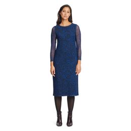 Sommerkleid Vera Mont "Vera Mont Basic-Kleid mit Animalprint" Gr. 36, Normalgrößen, blau (blau, schwarz) Damen Kleider Druck