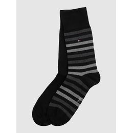 Tommy Hilfiger Socken mit Label-Detail im 2er-Pack Modell 'DUO STRIPE SOCK'