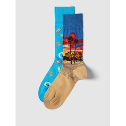 Christian Berg Socken mit Motiv-Print im 2er-Pack