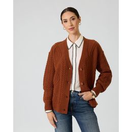 Marcel Ostertag Cardigan mit Zopfstrickmuster