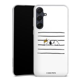 DeinDesign Galaxy A55 5G Handy Slim Case Silikon Handyh&uuml;lle transparent H&uuml;lle extra d&uuml;nn Snoopy Dog Peanuts Silikon Slim Case