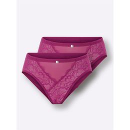 w&auml;schepur w&auml;schepur Damen Jazzpants mit Spitzeneinsatz, magenta, Gr&ouml;&szlig;e 36/38