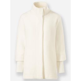 Heine Witt Damen Jacke aus haarigem Effektgarn, ecru, Gr&ouml;&szlig;e 50