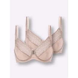 Sassa Mode Sassa Damen Body mit B&uuml;gel mit seitlicher St&auml;bchen-Vest&auml;rkung, puder, Gr&ouml;&szlig;e 100D