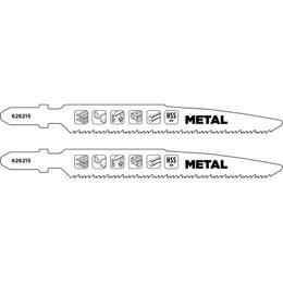 kwb 2x Stichsägeblätter für Metall, Vario, Twin-Cut (geeignet für Aluminium, Nicht-Eisen Metalle, Metallprofile, Blech, Bauholz, Kunststoff, Acrylglas,