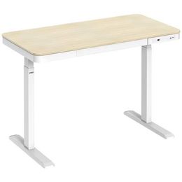 SpeaKa Professional Sitz-/Steh-Schreibtisch elektrisch höhenverstellbar Höhen-Bereich: 720 bis 1200 mm (B x T) 1180 mm x 600 mm Weiß, Holz (hell) SP-SSD-WN01