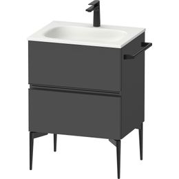 Duravit Sivida Waschtischunterbau, 2 Schubkästen, Griffleiste Diamantschwarz Matt, 610x477x592mm, zu Sivida, SV46500BD