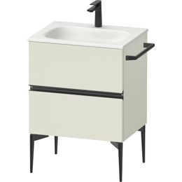 Duravit Sivida Waschtischunterbau, 2 Schubkästen, Griffleiste Diamantschwarz Matt, 610x477x592mm, zu Sivida, SV46500BD