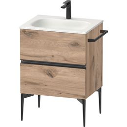 Duravit Sivida Waschtischunterbau, 2 Schubkästen, Griffleiste Diamantschwarz Matt, 610x477x592mm, zu Sivida, SV46500BD