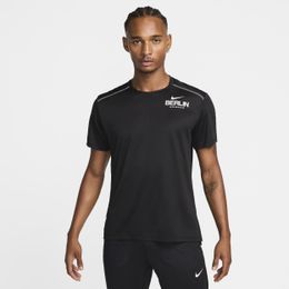 Nike Miler Kurzarm-Laufoberteil (Herren) - Schwarz