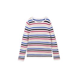Tom Tailor Pullover Damen Größe XS ecru / marine / dunkelpink / weiß