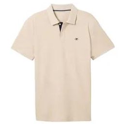 Tom Tailor Herren Basic Poloshirt, beige, Uni, Gr. XXL