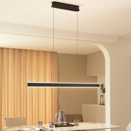 LUCANDE LED-Hängeleuchte Philine, Länge 121 cm schwarz Eisen