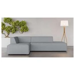 Ecksofa Inosign "Ecksofa Cavan mit Ottomane links oder rechts bestellbar" Sofas Gr. B/H/T: 270cm x 72cm x 180cm, Struktur, Ottomane links, grau L-Form mit Wellenunterfederung, Maße BTH: 27018072 cm