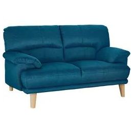 2-Sitzer Trendmanufaktur "Cecilia, italienische Designsprache, tolle Details" Sofas Gr. B/H/T: 162cm x 87cm x 90cm, Struktur fein, blau (petrol) und tollem Sitzkomfort