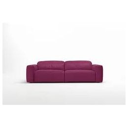 2,5-Sitzer Egoitaliano "Beverly, Designsofa mit erstklassigem Sitzkomfort und tollen Details" Sofas Gr. B/H/T: 242cm x 95cm x 109cm, Luxus-Microfaser BLUSH, pink (fuchsia) Breite 242 cm, verstellbare Kopfteile