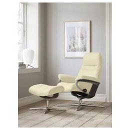 Relaxsessel stressless "Sunrise" Sessel Gr. Leder PALOMA, Cross Base Wenge, Relaxfunktion-Drehfunktion-PlusTMSystem-Gleitsystem-BalanceAdaptTM, B/H/T: 92 cm x 105 cm x 80 cm, beige (vanilla paloma) mit Cross Base, Größe S, M & L, Holzakzent Wenge