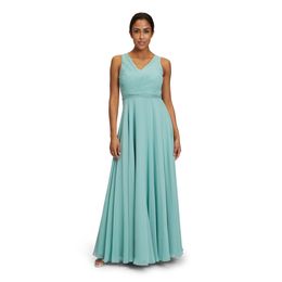 Abendkleid Vera Mont "Vera Mont mit Plissee" Gr. 42, Normalgrößen, grün (strong mint) Damen Kleider Dekoelemente