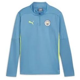 T-Shirt Puma "Manchester City F.C. Trainingsoberteil Jugendliche" Gr. 164, blau (magic blau gelb glow), Kinder, Obermaterial: 100% Polyester; Ärmel: 100% Polyester; Einsatz: 100% Polyester, Shirts