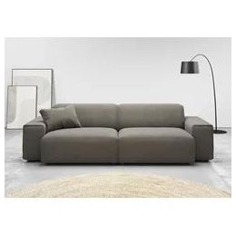 Big-Sofa Andas "Glimminge auch in Breitcord, Feincord + Easy care-Bezug" Sofas Gr. B/H/T: 254cm x 71cm x 101cm, Feincord, grau besondere Kedernähte Zierkissen