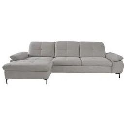 Ecksofa Alina "Melina" Sofas Gr. B/H/T: 274cm x 100cm x 203cm, Struktur TTA, Recamiere links, mit Bettfunktion, grau (kiesel tta 9) In 2 Breiten, Wahlweise mit und ohne Bettfunktion