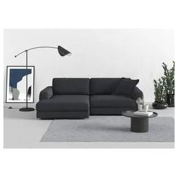 Ecksofa Trendmanufaktur "Bourbon, Designsofa mit tollem Sitzkomfort, L-Form" Sofas Gr. B/H/T: 250 cm x 84 cm x 176 cm, Struktur fein, mega-Recamiere links, XXL mit Sitztiefenverstellung, grau (graphite) extra tiefe Sitzfläche, wahlweise mit Sitztiefenverstellung