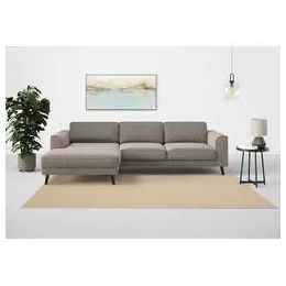 Ecksofa Trendmanufaktur "Lumber Jack, elegantes Designsofa, L-Form" Sofas Gr. B/H/T: 280cm x 85cm x 167cm, Breitcord, Recamiere links-Bettfunktion rechts, mit Bettfunktion-mit Bettkasten, beige wahlweise mit Bettfunktion u. Bettkasten