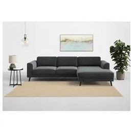 Ecksofa Trendmanufaktur "Lumber Jack, elegantes Designsofa, L-Form" Sofas Gr. B/H/T: 280cm x 85cm x 167cm, Breitcord, Recamiere rechts, ohne Bettfunktion-ohne Bettkasten, grau (anthrazit) wahlweise mit Bettfunktion u. Bettkasten