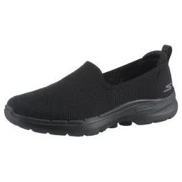 Slip-On Sneaker Skechers "GO WALK 6-CLEAR VIRTUE" Gr. 37, schwarz (schwarz uni) Damen Schuhe Slipper, Sneaker, Freitzeitschuh mit hoher Dämpfung für Laufkomfort